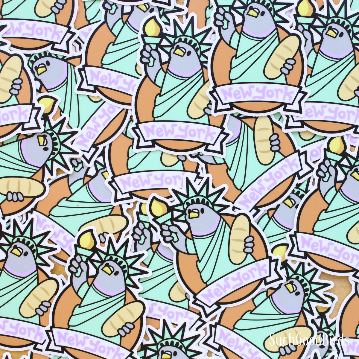 NYC Pigeons Statue of Liberty 3" Vinyl Sticker – Such Good Birds